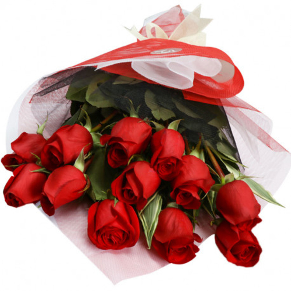 Ramo de 12 Rosas Rojas mas Globo Te Amo - Arreglos a Domicilio